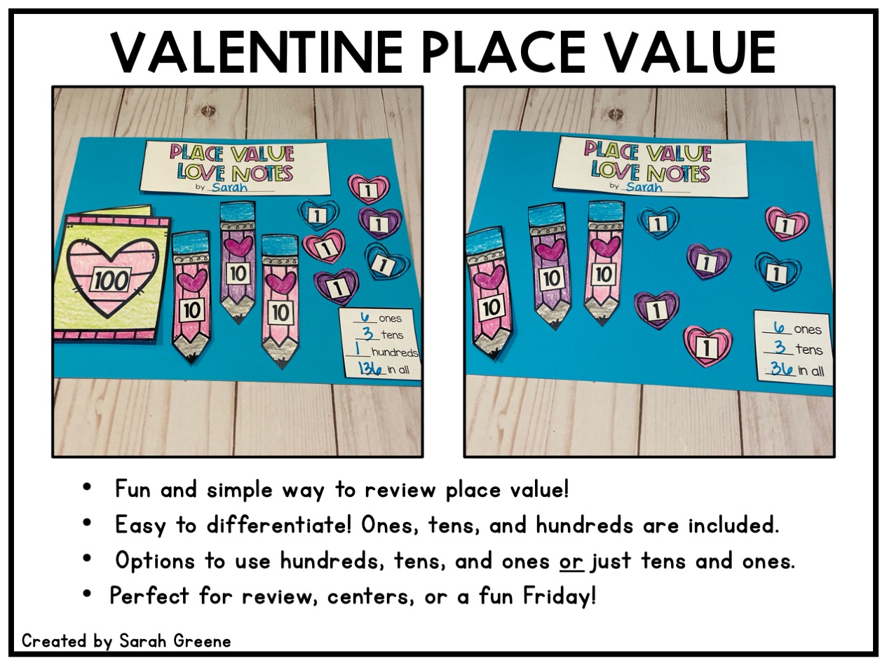 Valentine Place Value Craft | Made By Teachers