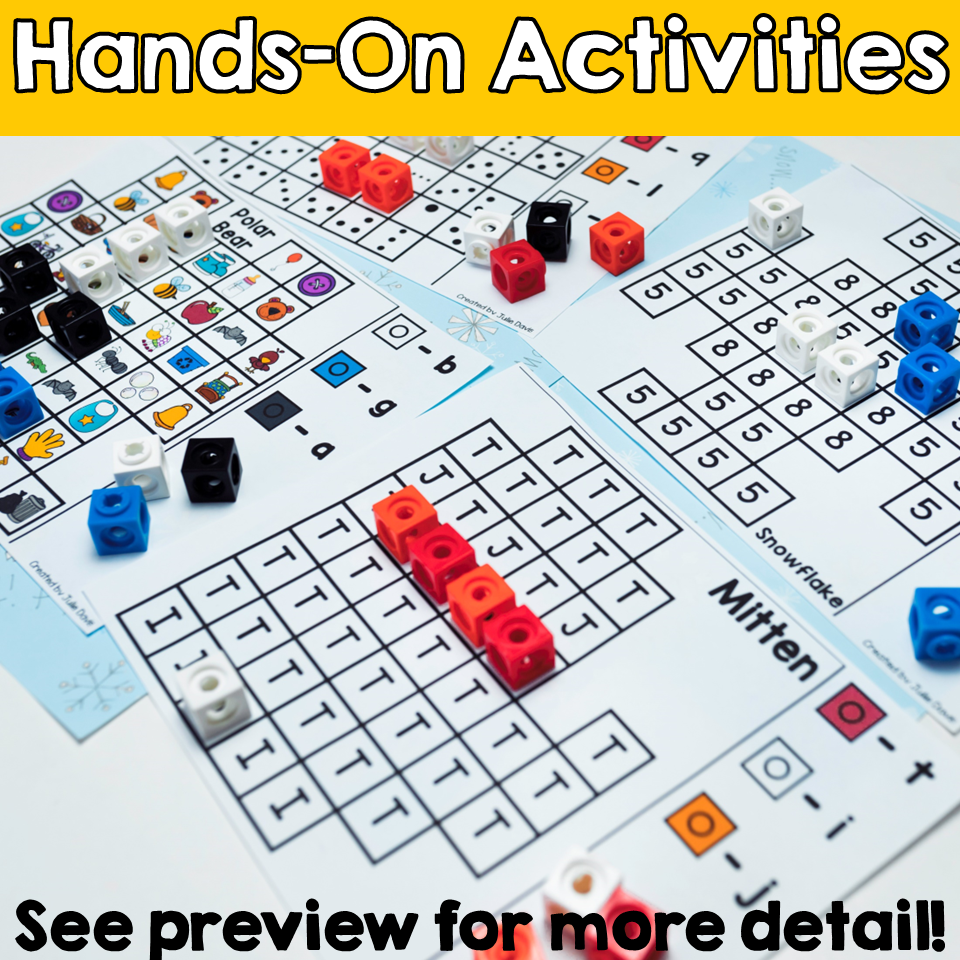 Kindergarten Winter Math and Literacy Center Activities | Phonics ...