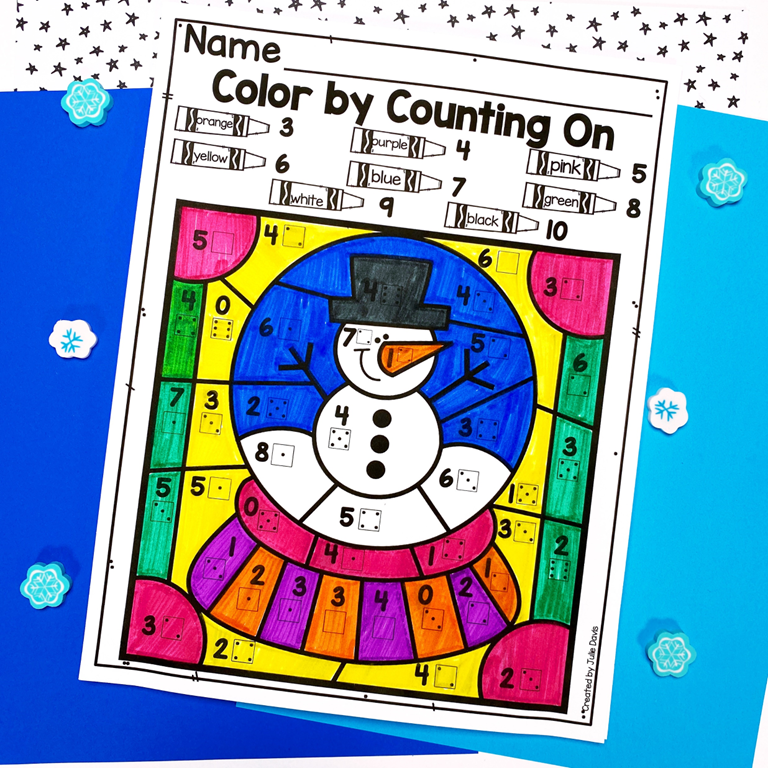 Winter Color by Code - Math Worksheets - Addition | Made By Teachers