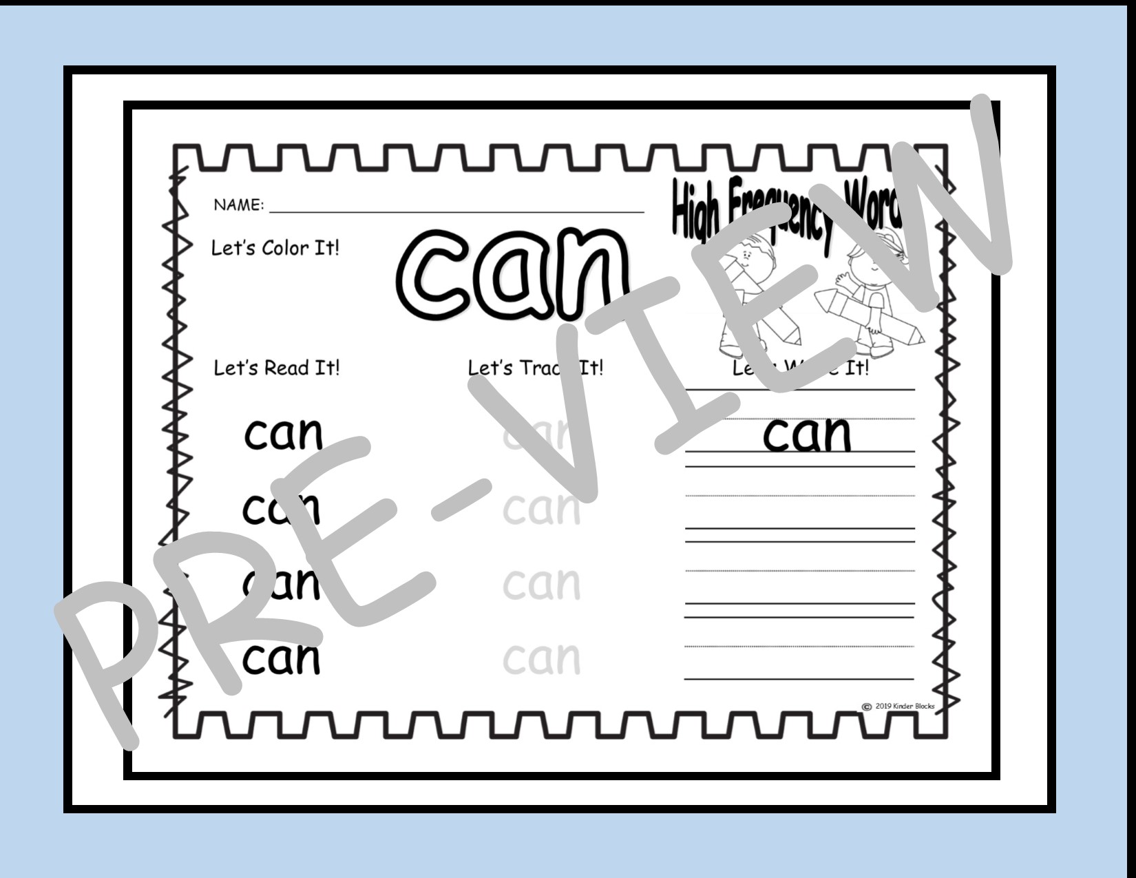 Learning My High Frequency Words - Pre-Primer-Word Practice | Made By ...