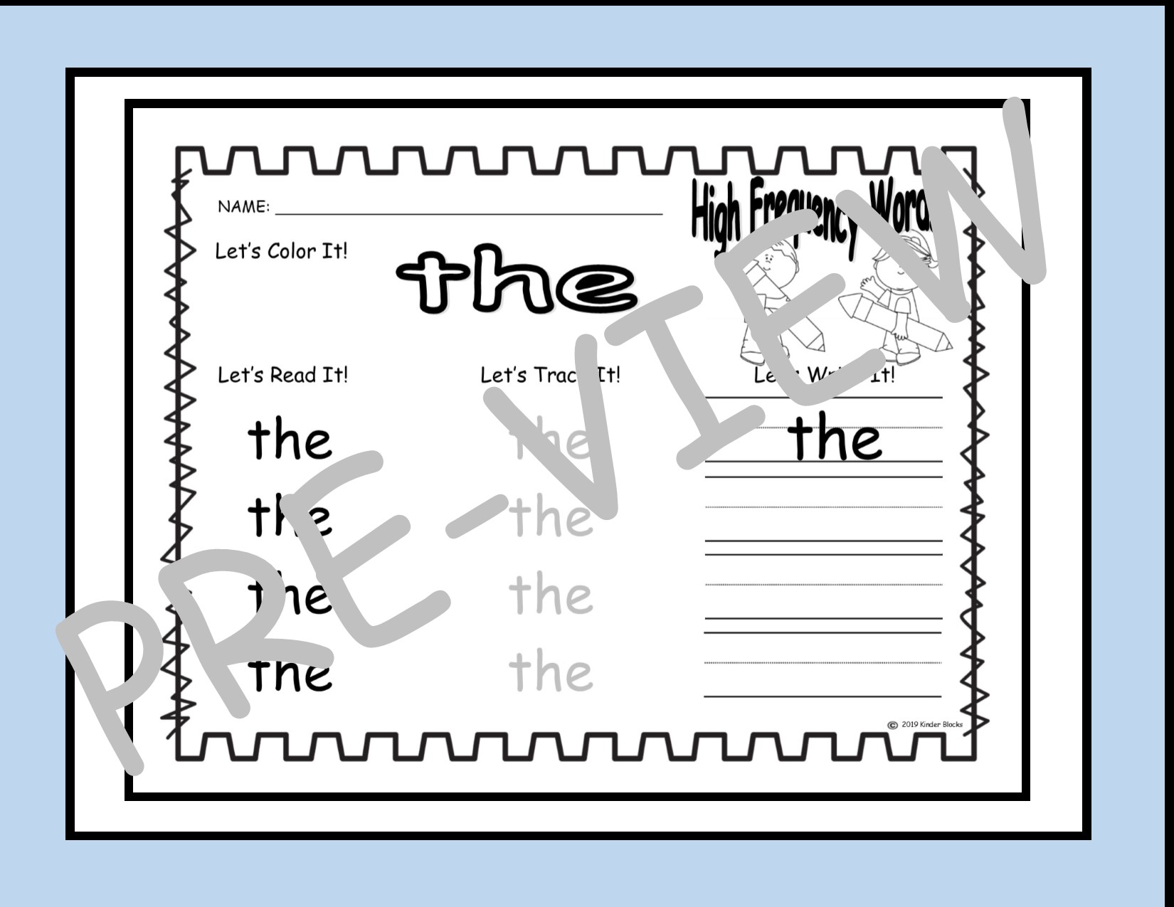 Learning My High Frequency Words - Pre-Primer-Word Practice | Made By ...