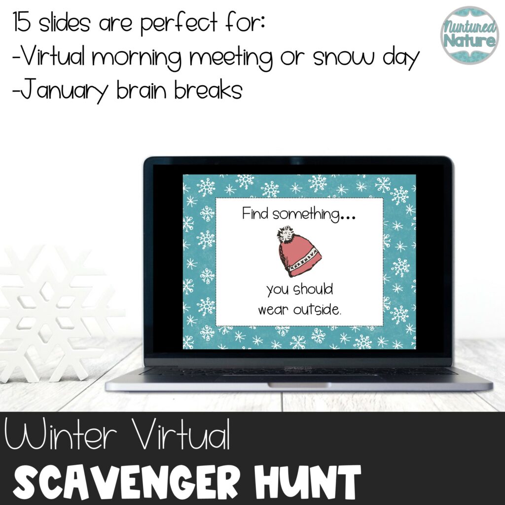 Winter Scavenger Hunt for Virtual Snow Day - Morning Meeting or Brain ...