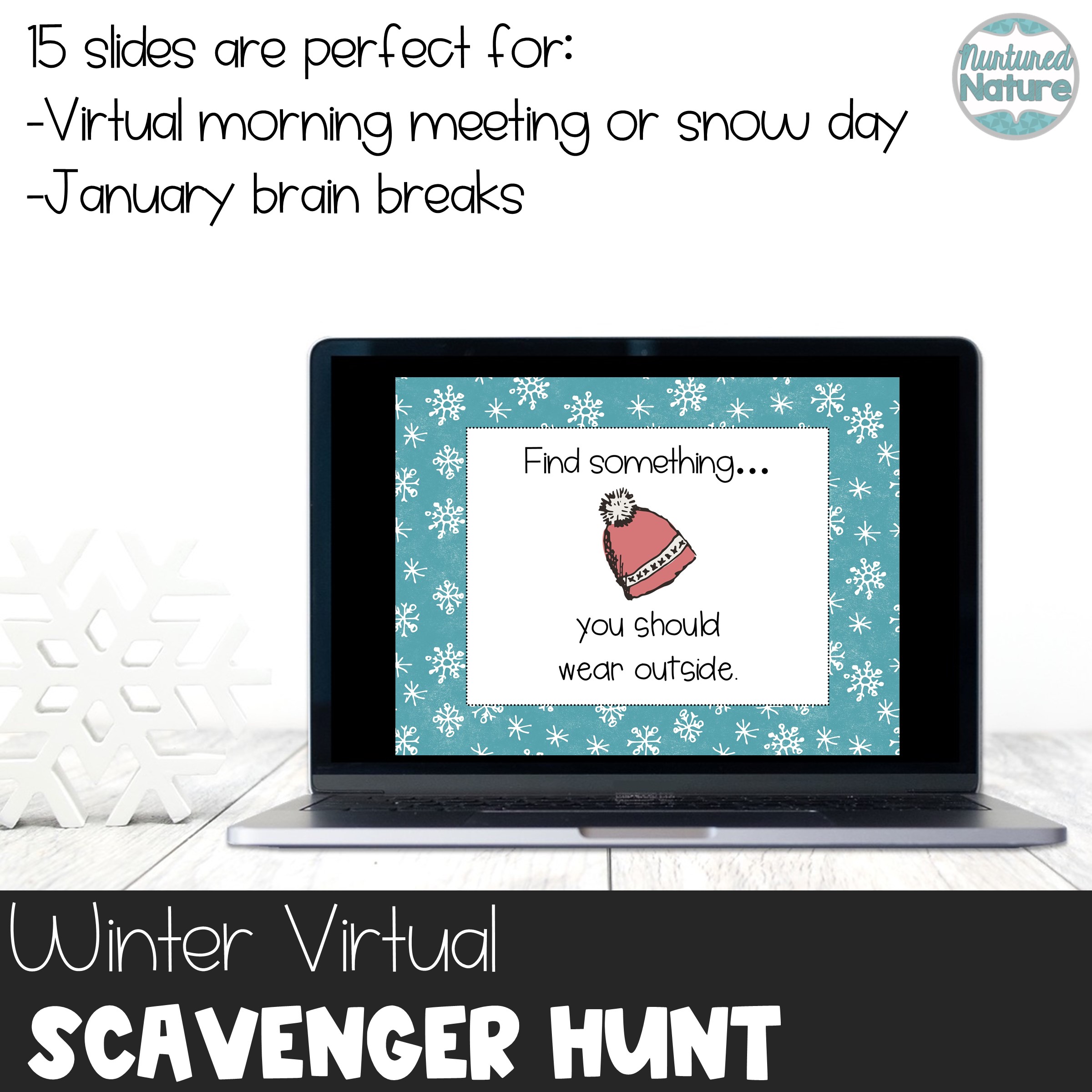 Winter Scavenger Hunt for Virtual Snow Day - Morning Meeting or Brain ...