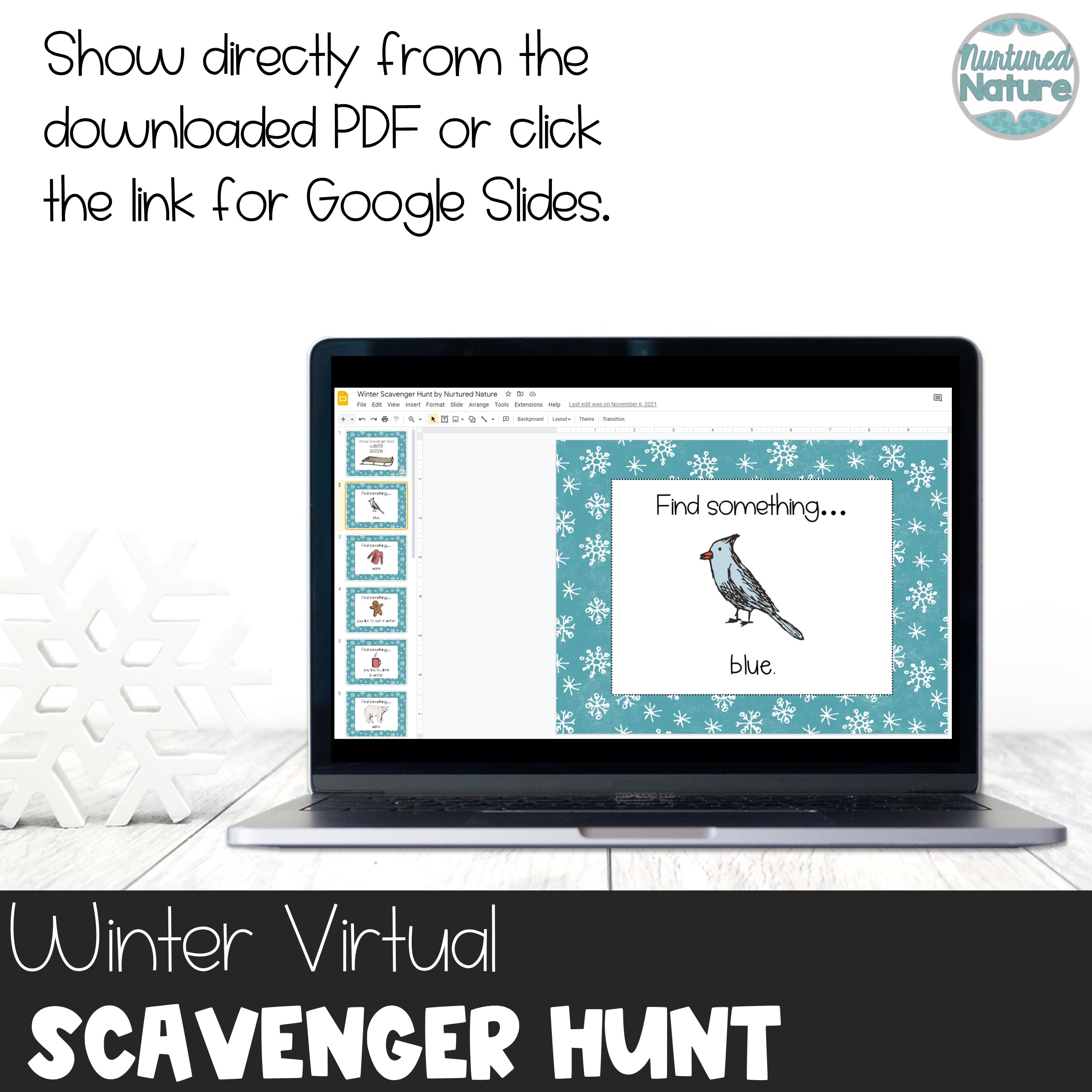 Winter Scavenger Hunt for Virtual Snow Day - Morning Meeting or Brain ...