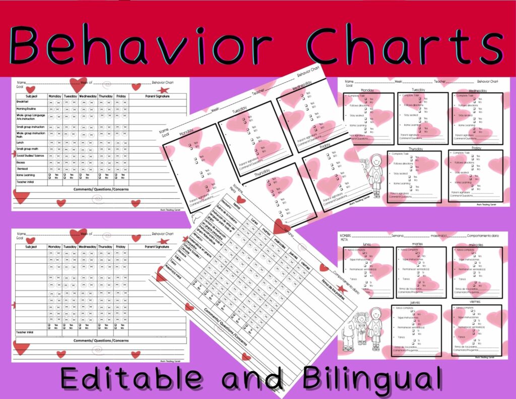 Classroom Management /Communication log Valentine theme | Made By Teachers