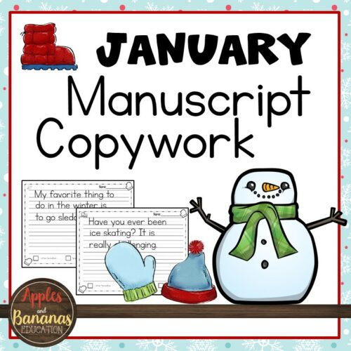 January Copywork - Manuscript Handwriting Practice | Made By Teachers