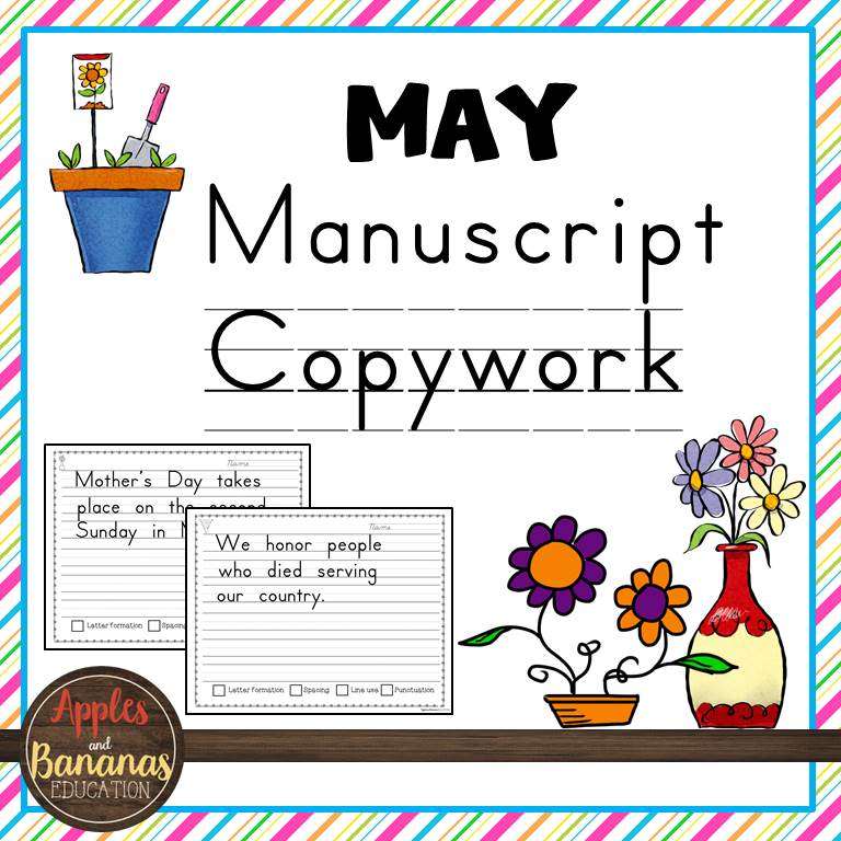 May Copywork - Manuscript Handwriting Practice | Made By Teachers