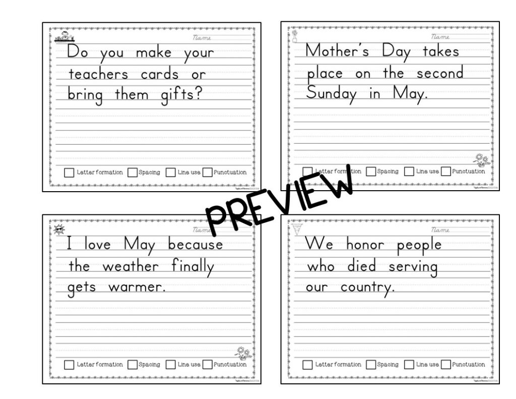May Copywork - Manuscript Handwriting Practice | Made By Teachers