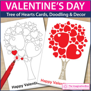Valentine's Day Coloring Pages and Tree of Hearts Card Activity | Made ...