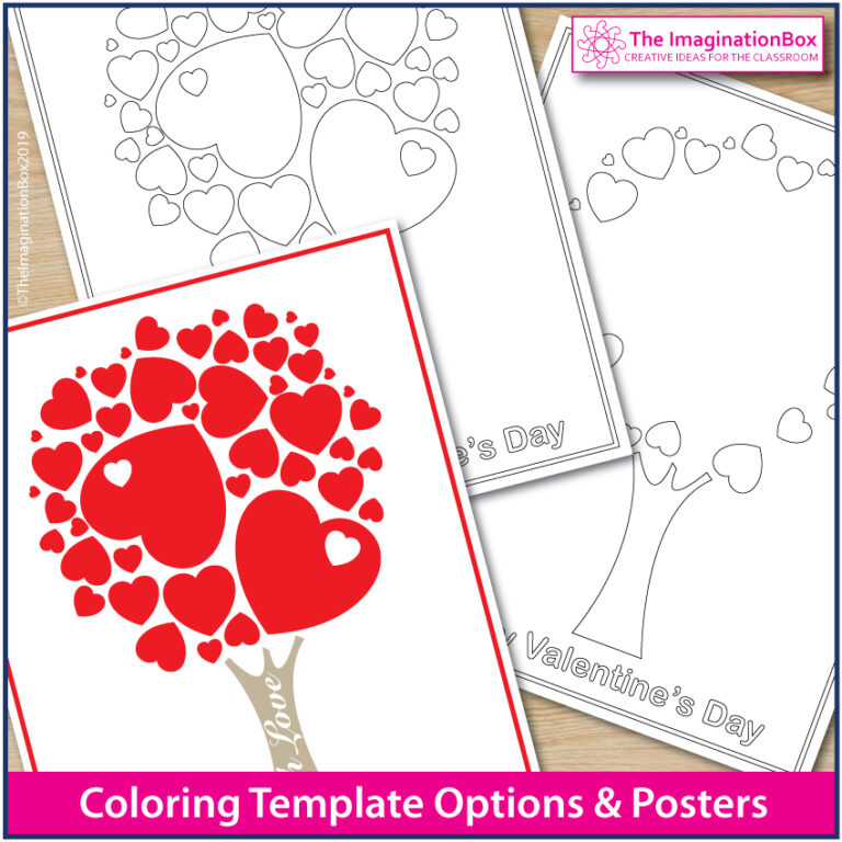 Valentine's Day Coloring Pages and Tree of Hearts Card Activity | Made ...
