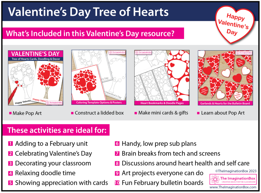 Valentine's Day Coloring Pages and Tree of Hearts Card Activity | Made ...