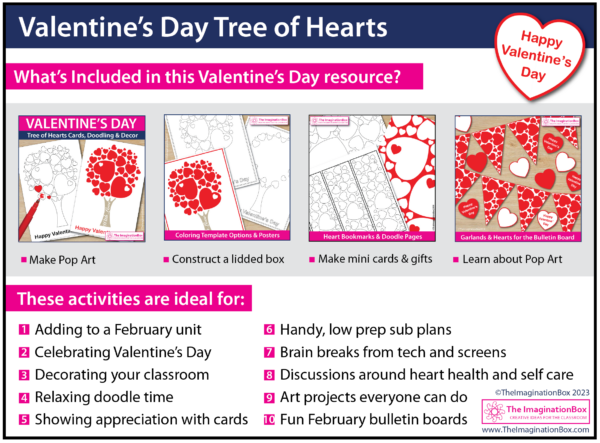 Valentine's Day Coloring Pages and Tree of Hearts Card Activity | Made ...