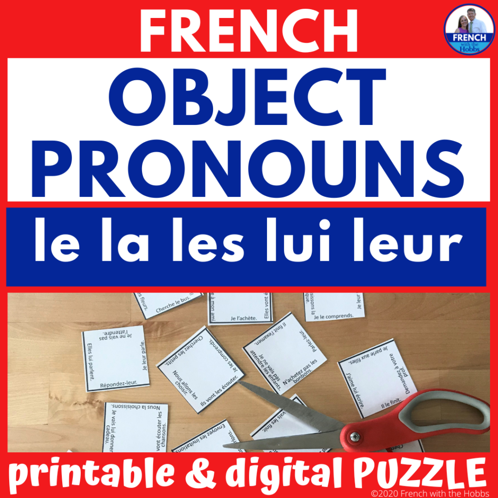 French Direct and Indirect Object Pronouns Printable and Digital Puzzle ...