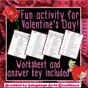 Valentine's Day Figurative Language Worksheet | Made By Teachers