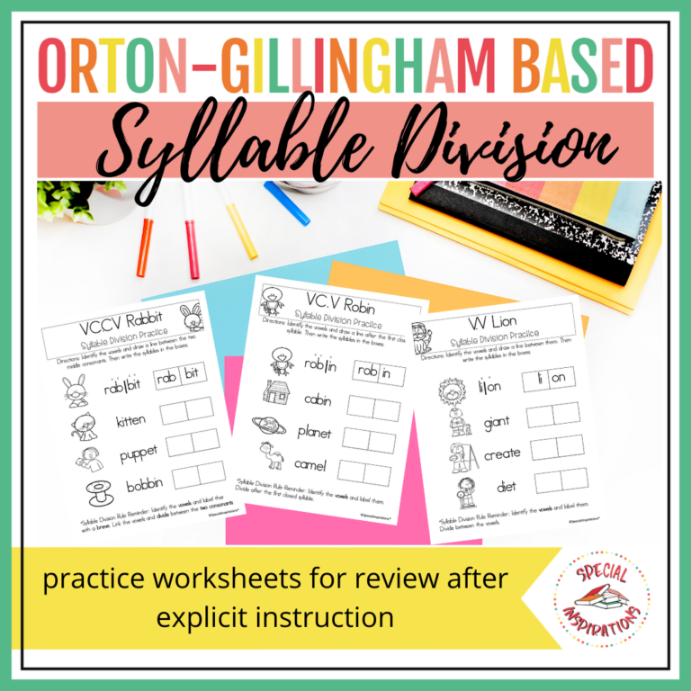 Syllable Division Worksheets Orton-Gillingham | Made By Teachers