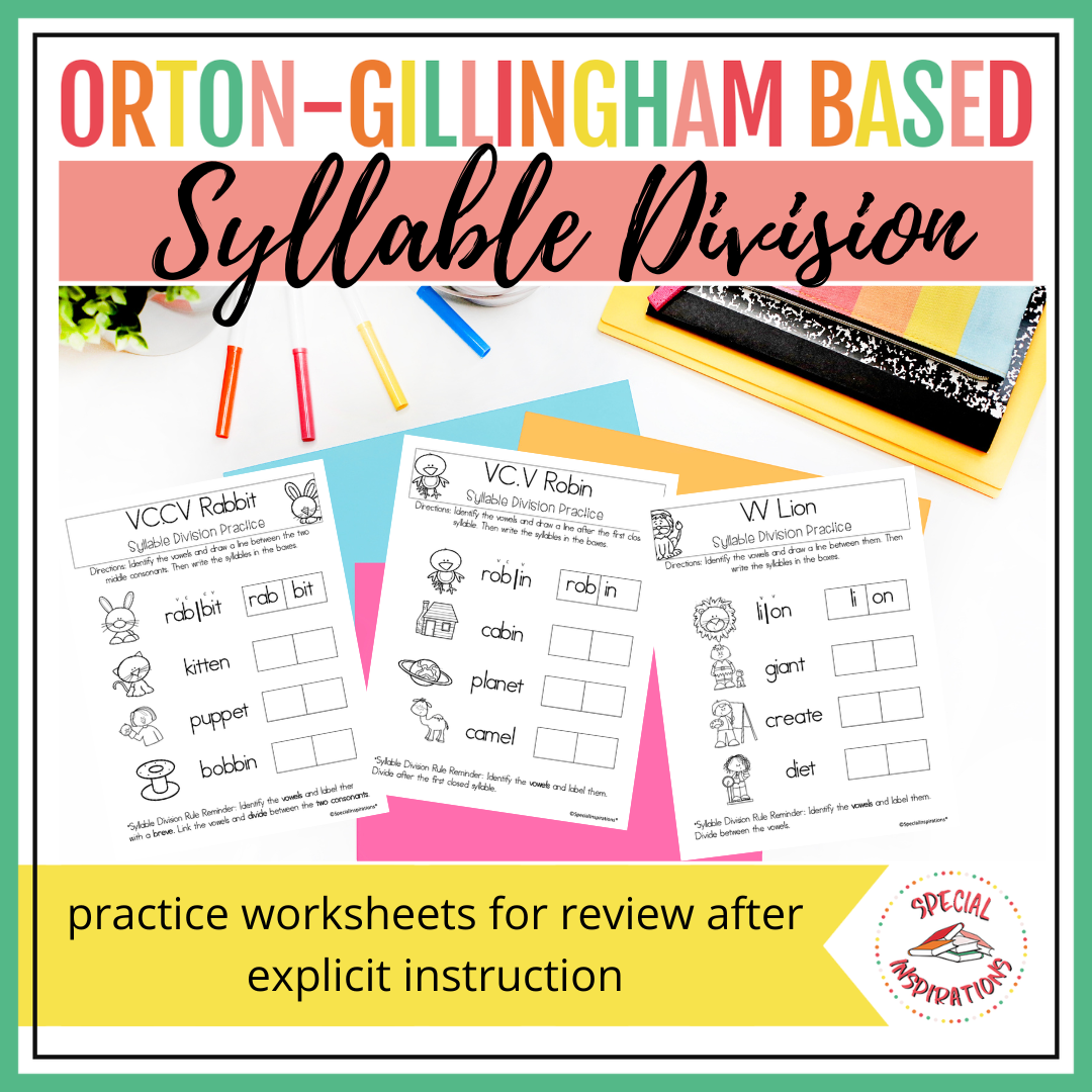 Syllable Division Worksheets Orton Gillingham Made By Teachers