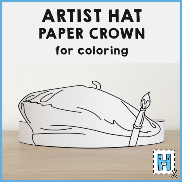 Artist Painter Paper Crown Career Day Printable Coloring Craft Activity ...