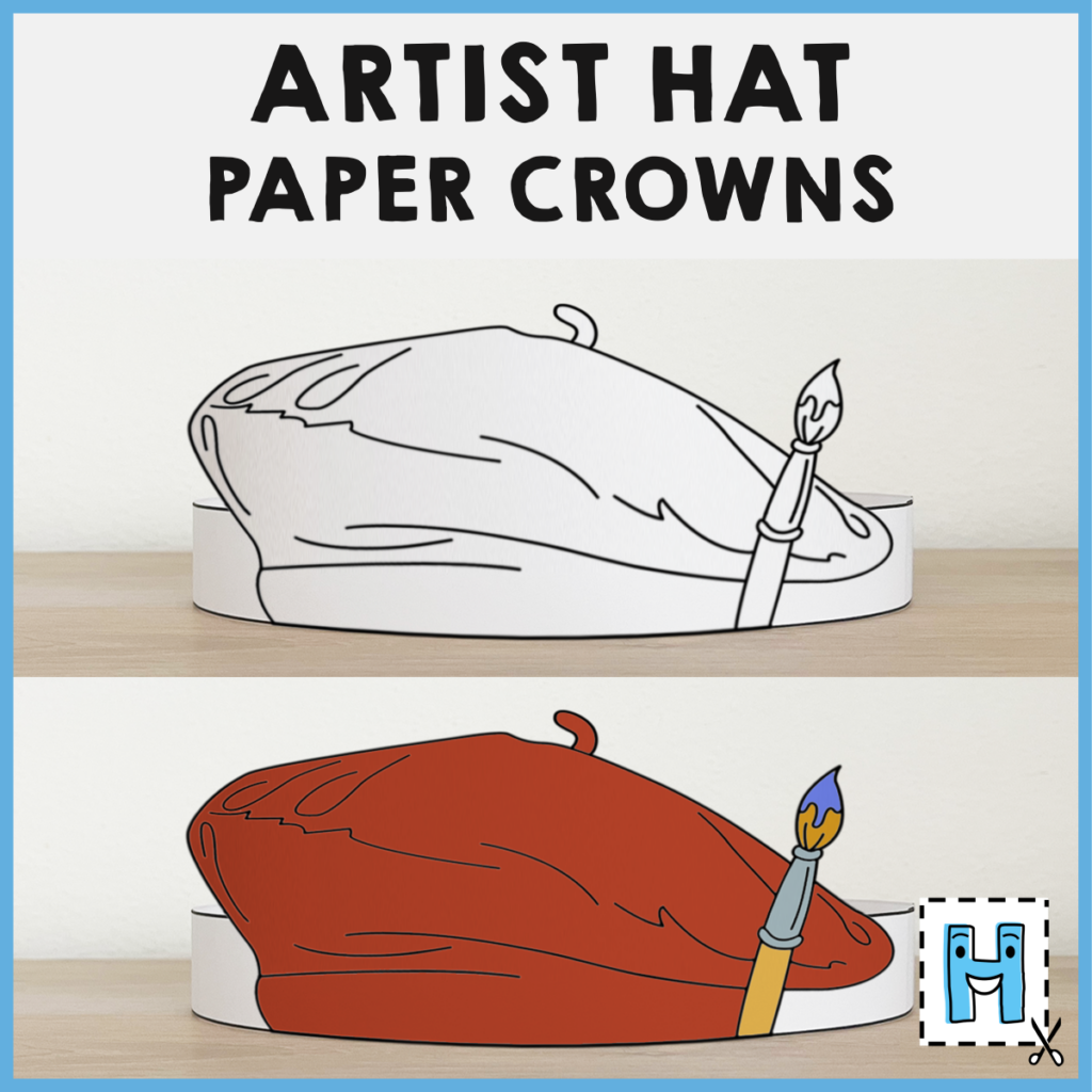 Artist Painter Paper Crowns Career Day Printable Coloring Craft ...