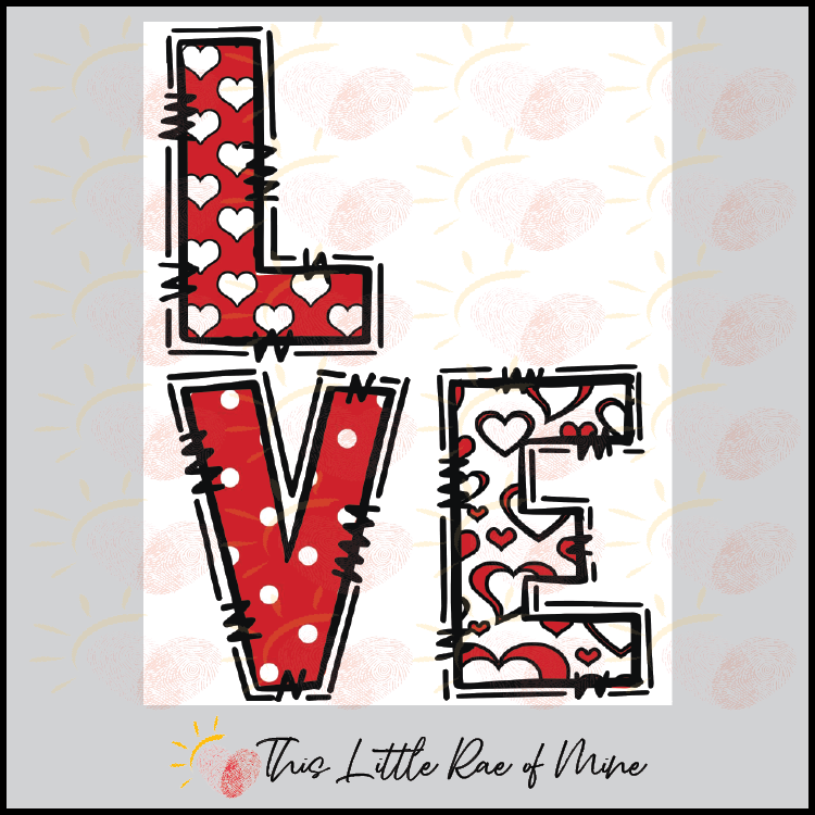 LOVE - Heart - Valentine's Day - printable - Handprint art - keepsake ...