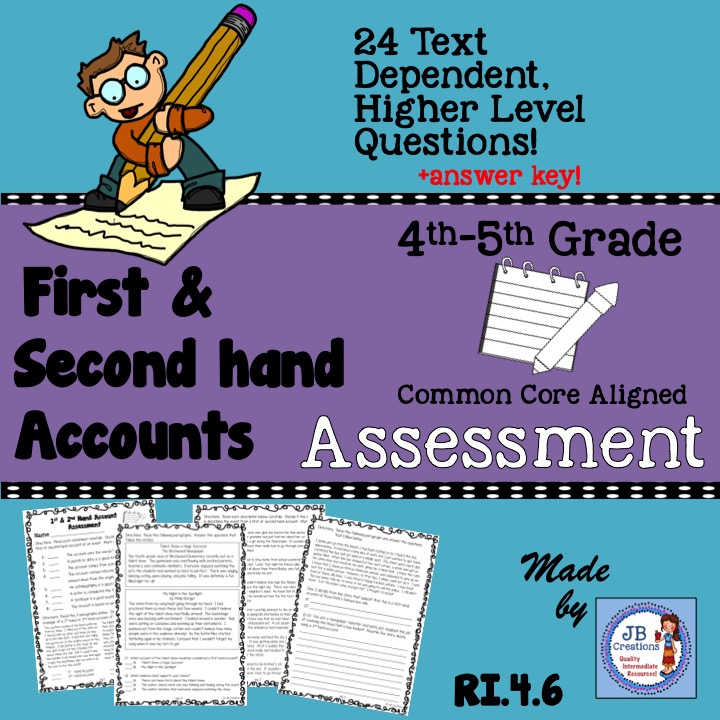 First and Second Hand Accounts of Information Assessment | Made By Teachers