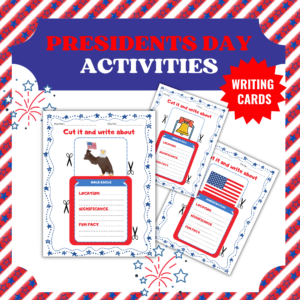 USA PRESIDENT'S DAY and U.S. Symbols cutting and writing activity for K ...