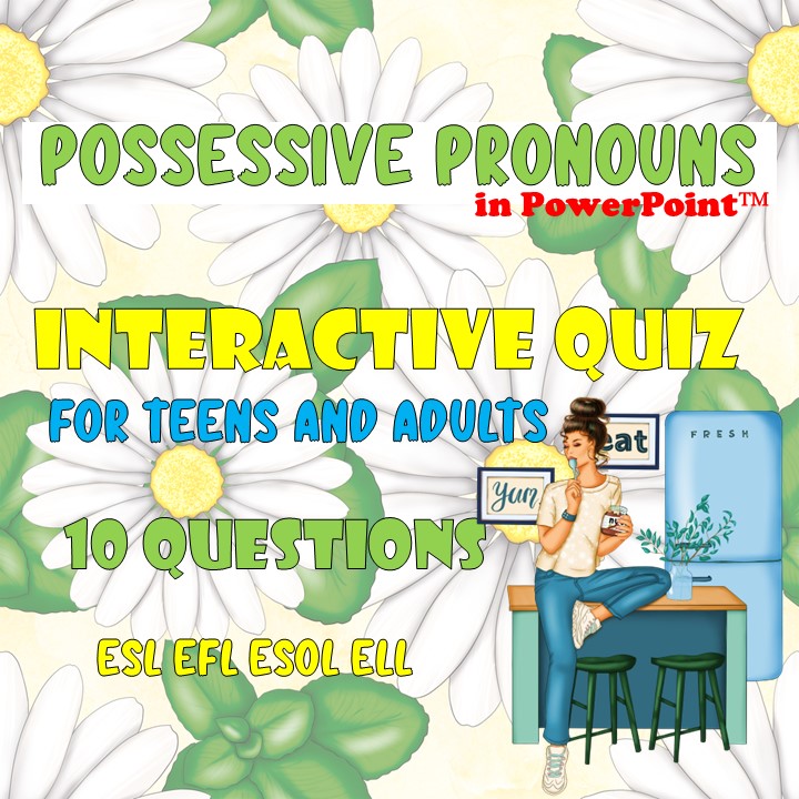 ESL EFL Possessive Pronouns interactive English grammar game/quiz/test ...