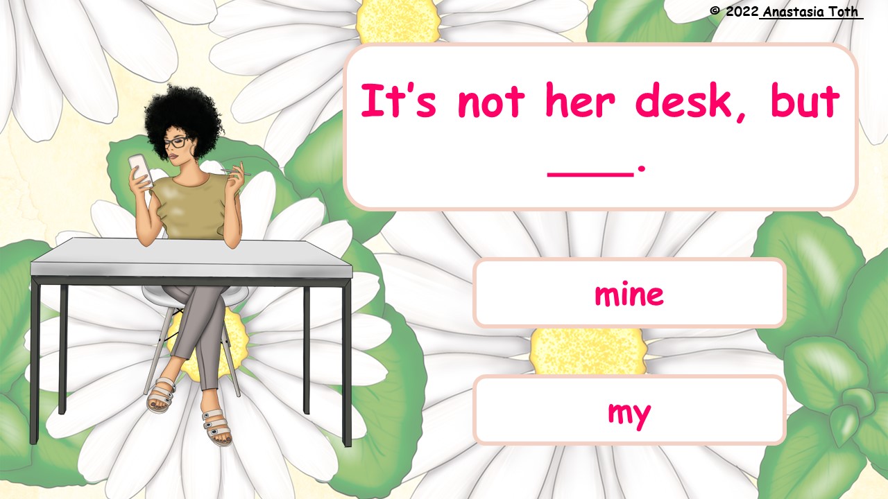 ESL EFL Possessive Pronouns interactive English grammar game/quiz/test ...