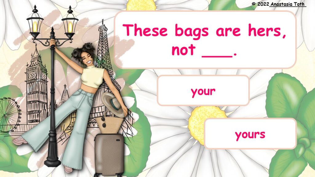 ESL EFL Possessive Pronouns interactive English grammar game/quiz/test ...