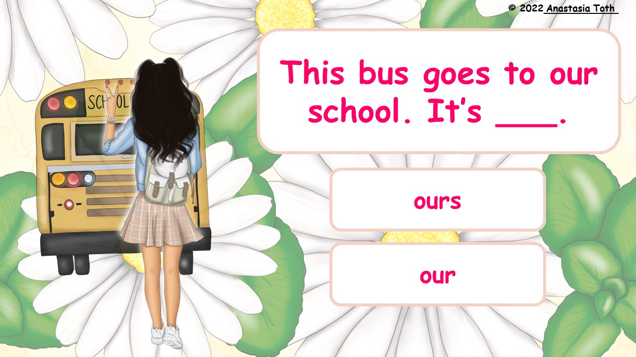 ESL EFL Possessive Pronouns interactive English grammar game/quiz/test ...