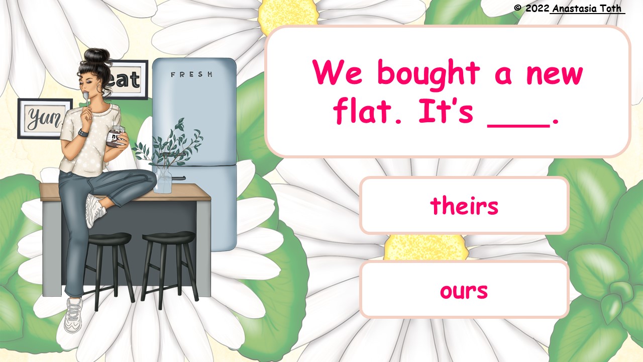 ESL EFL Possessive Pronouns interactive English grammar game/quiz/test ...
