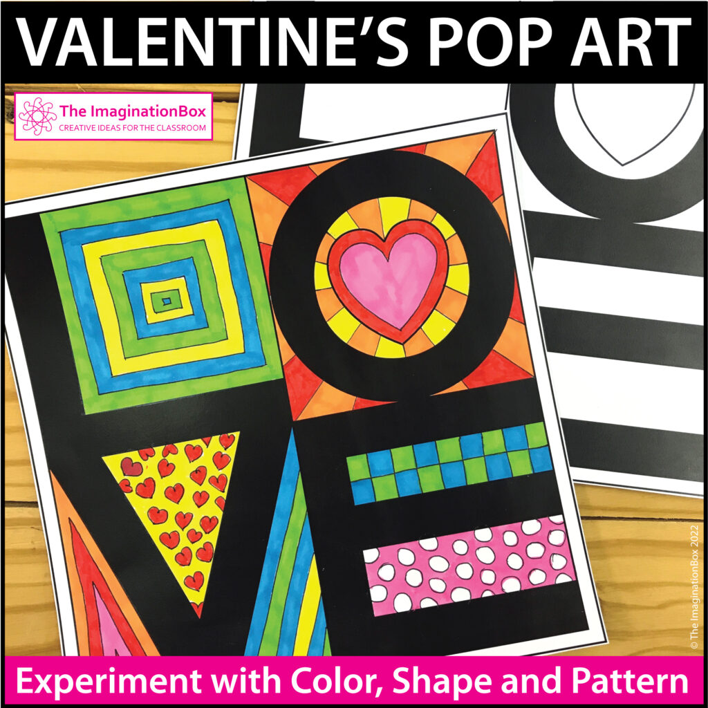 Valentines Day Coloring Pages, Pop Art Activities and Card Making ...
