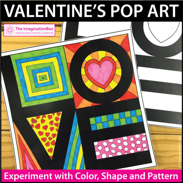 Valentines Day Coloring Pages, Pop Art Activities and Card Making ...