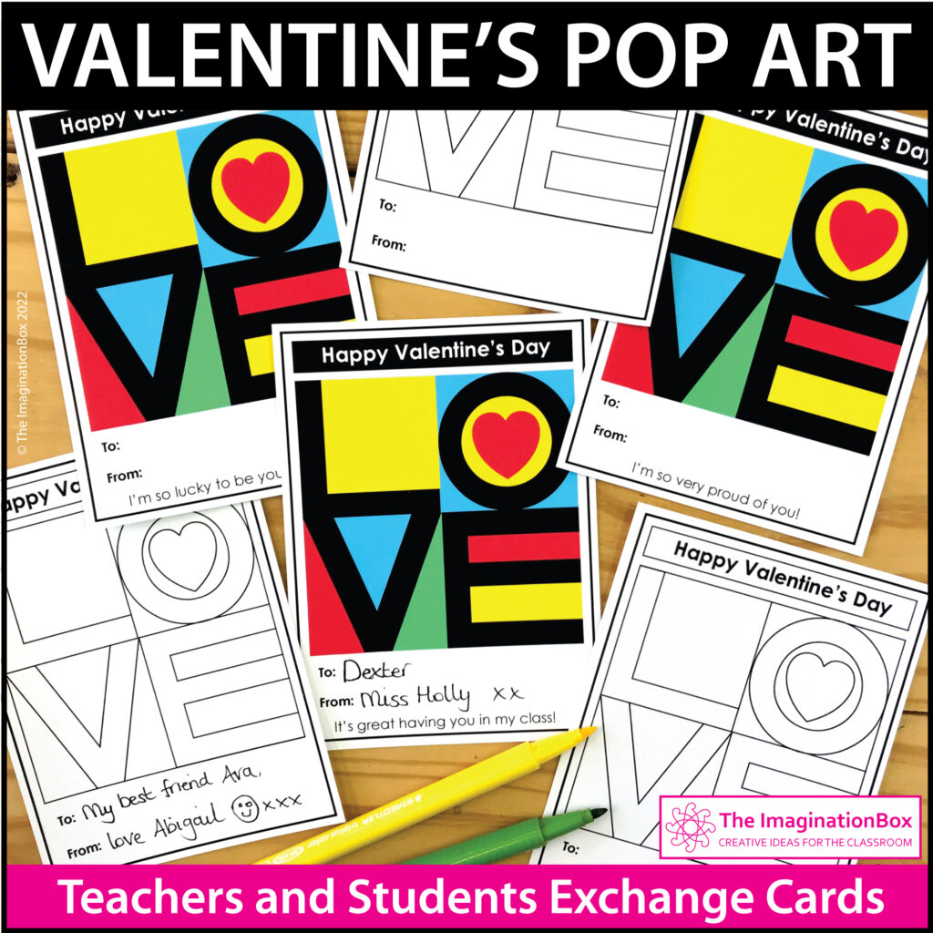 Valentines Day Coloring Pages, Pop Art Activities and Card Making ...