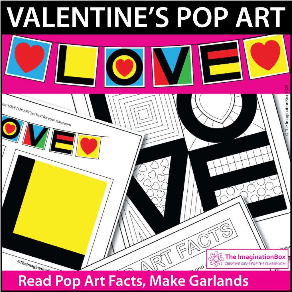 Valentines Day Coloring Pages, Pop Art Activities and Card Making ...