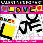 Valentines Day Coloring Pages, Pop Art Activities and Card Making ...