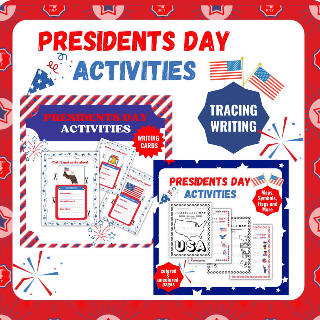 BUNDLE PRESIDENT'S DAY & U.S. Symbols ( coloring, math, writing, games ...