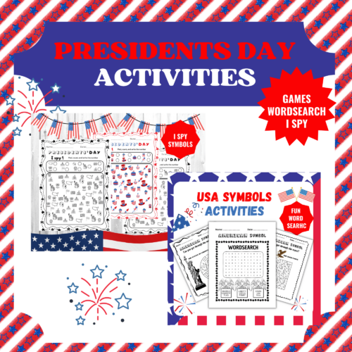 BUNDLE PRESIDENT'S DAY & U.S. Symbols ( coloring, math, writing, games ...