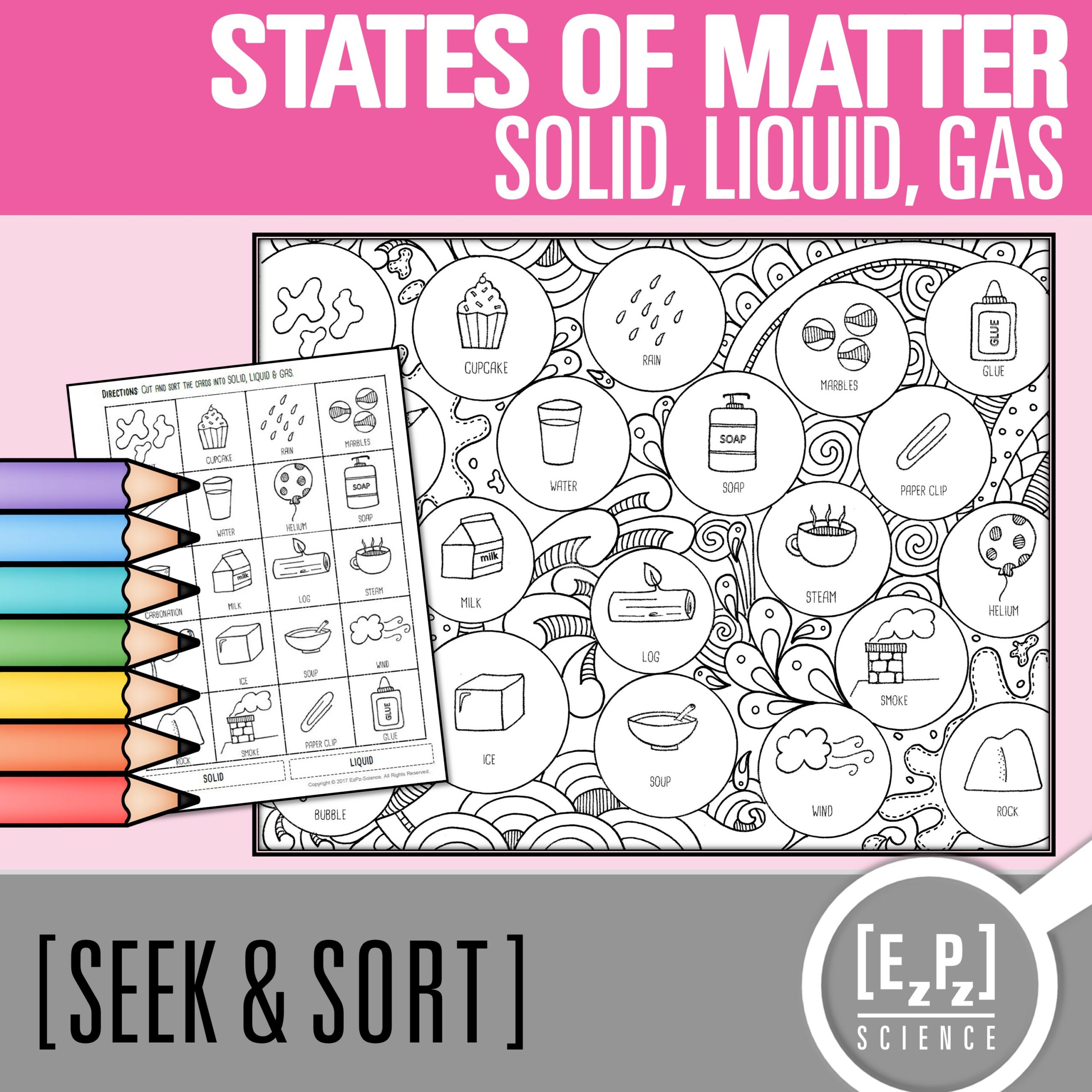 Pictures Of Solids Liquids And Gases To Sort