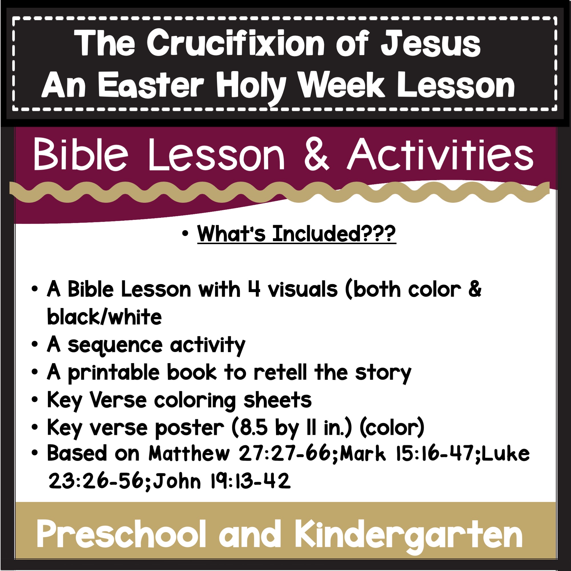 Good Friday Easter Bible Lesson on Jesus' Crucifixion for Preschool ...