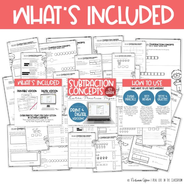 Go Math Chapter 2 Subtraction Concepts, First Grade | Made By Teachers