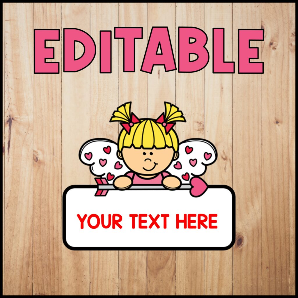 EDITABLE Valentine’s Day Name Tags | Labels for Classroom Organization ...