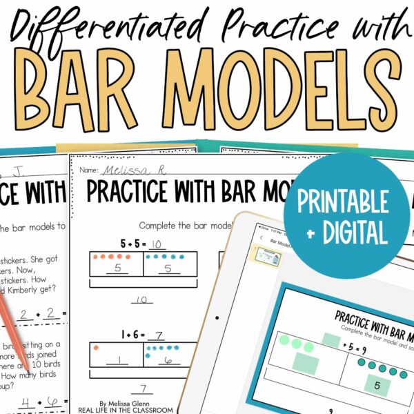 Bar Models for Math - Addition Word Problems - Differentiated - Print ...