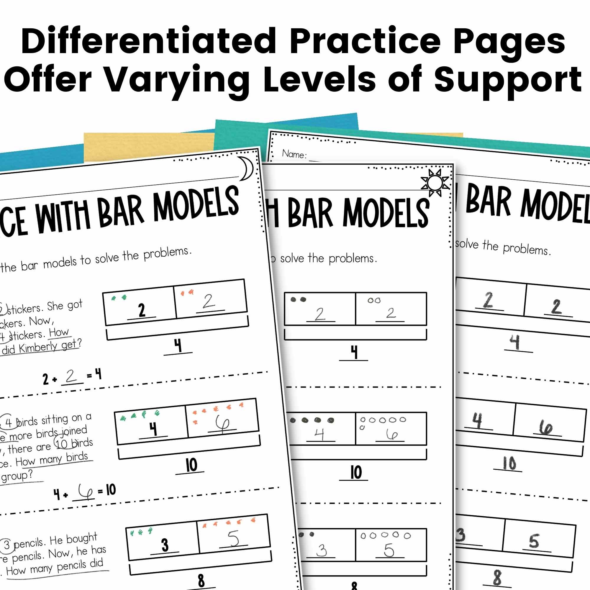 Bar Models for Math - Addition Word Problems - Differentiated - Print ...