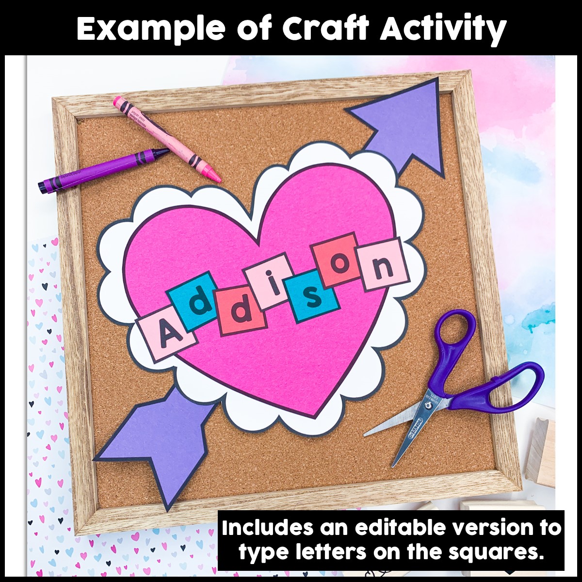 Cupid Name Heart Craft | Valentines Day Activities | Valentine Bulletin ...