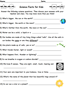 Science Facts for Kids (3 Worksheets 40 Questions) | Made By Teachers