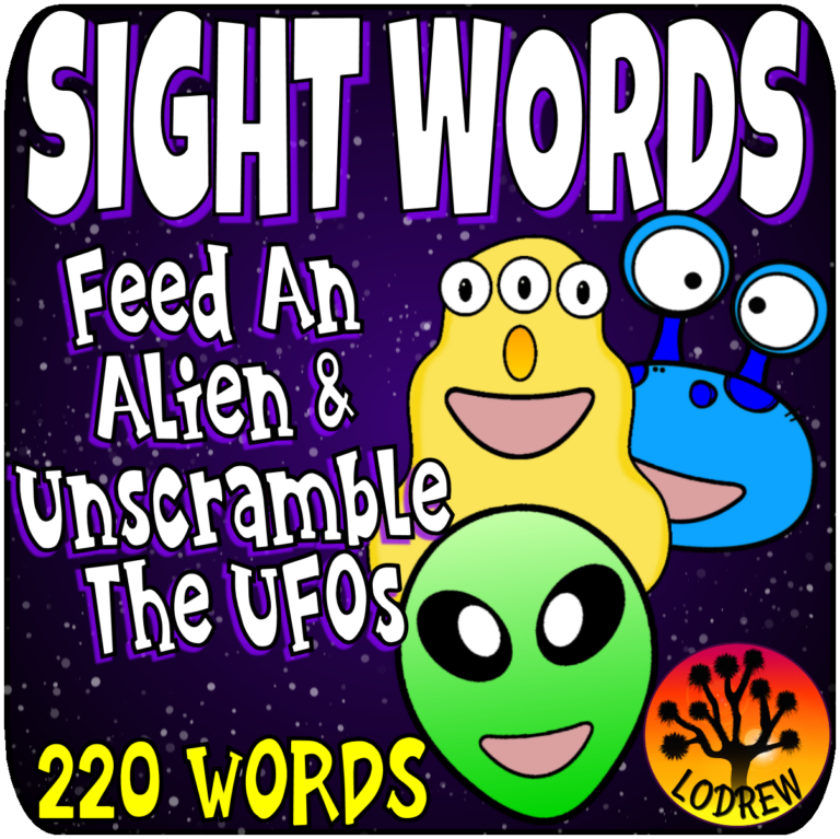 Sight Word Centers 220 Words Sight Word Activities Outer Space Centers ...