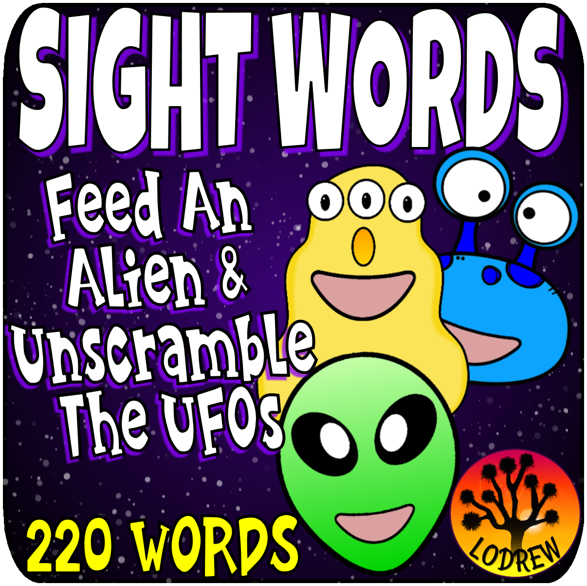 Sight Word Centers Outer Space Centers Activities 220 Words UFO Feed The Alien | Made By Teachers