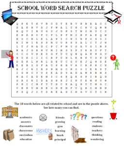 School Supplies Word Search Puzzle | Made By Teachers