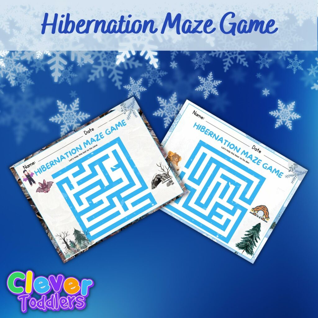 Winter Hibernation Maze Game - Follow the Hibernating Animals to their ...