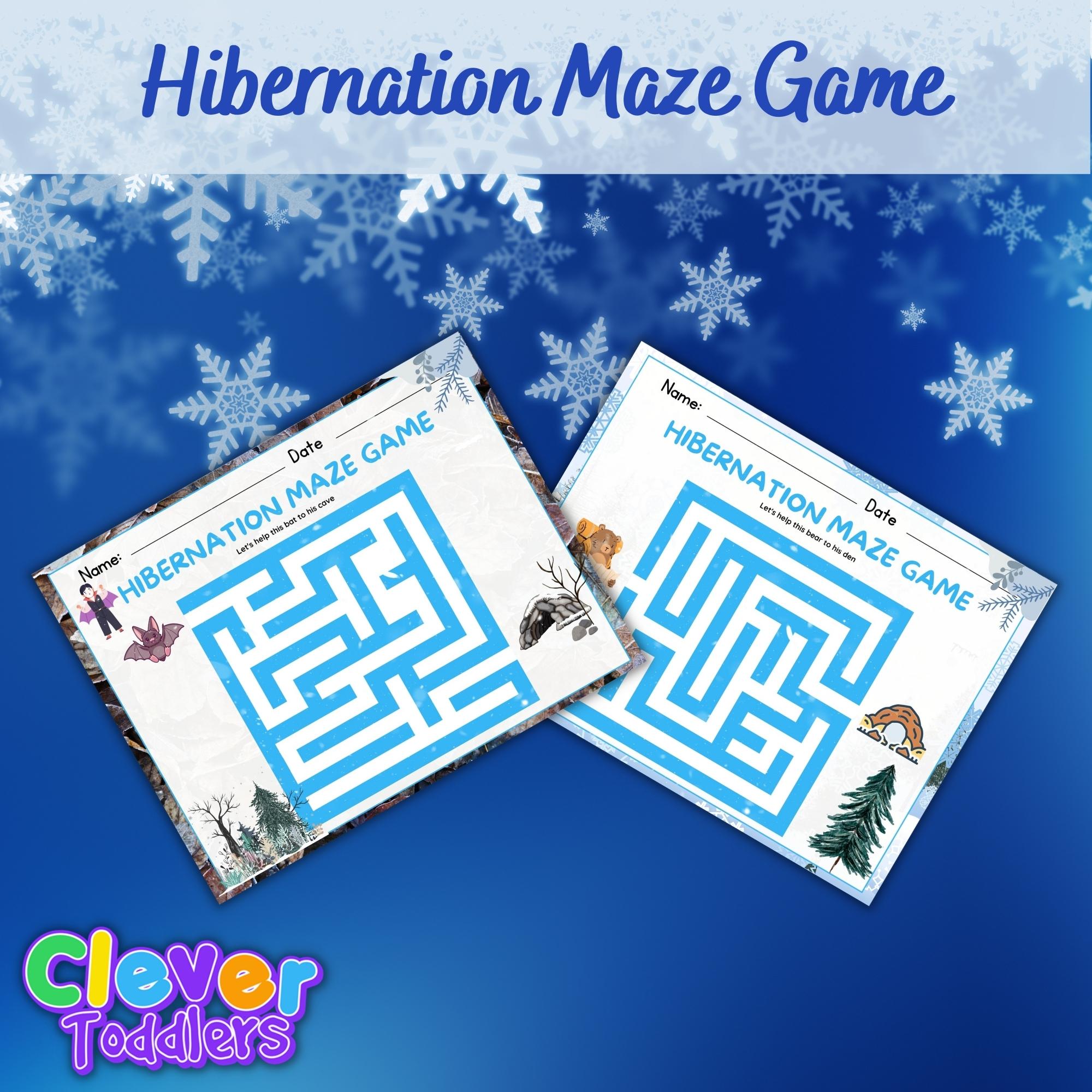 Winter Hibernation Maze Game - Follow the Hibernating Animals to their ...